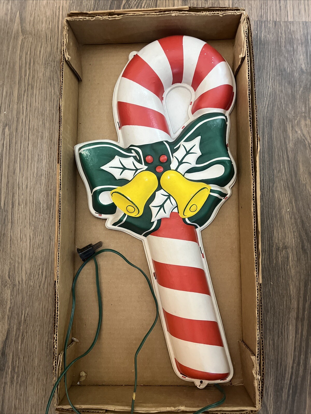 Vtg Noma Christmas CANDY CANE Plastic Vacuum Form Blow Mold Lighted W ...