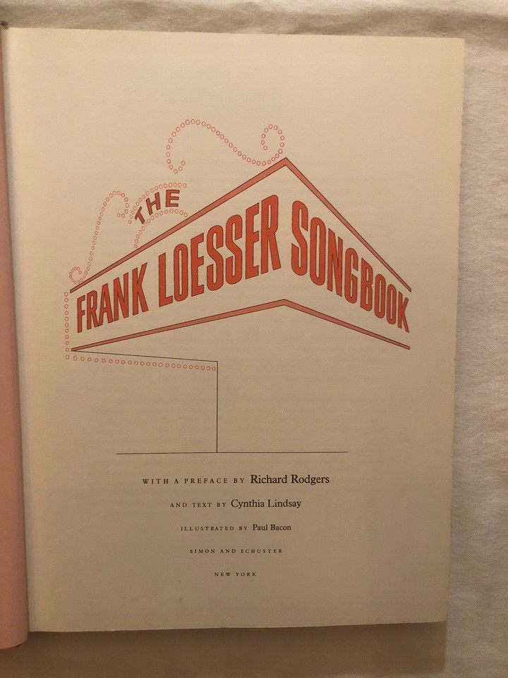 The Frank Loesser Songbook (1971, Illustrated Hardcover) | eBay