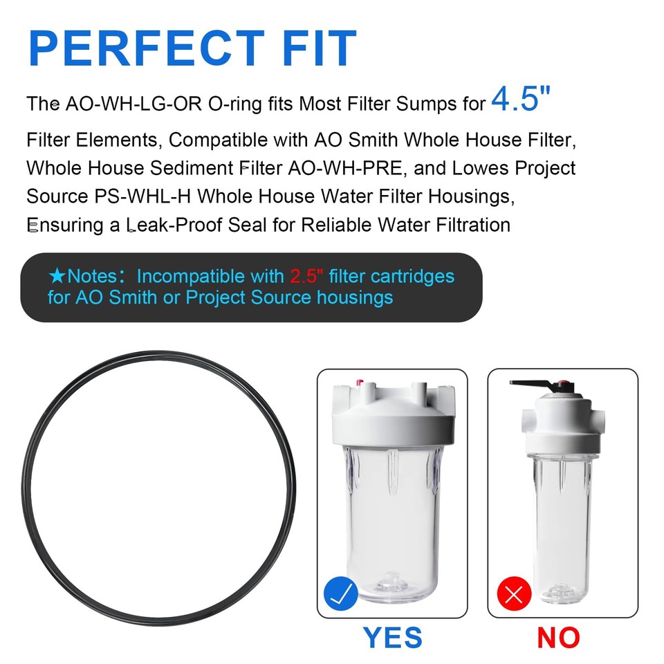 AO-WH-LG-OR Replacement O-Rings for AO Smith Whole House Water Filter ...