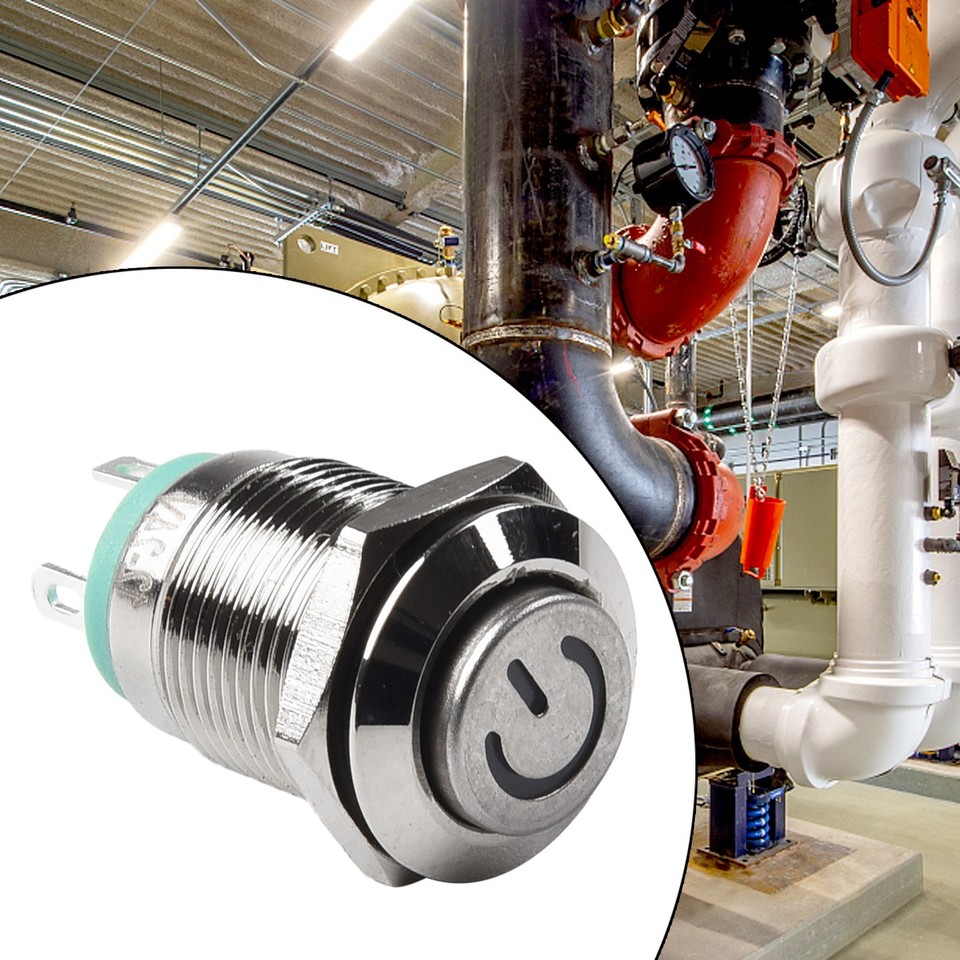 Practical Power Button Switch Switch Flat Head/high Head Green Φ12mm ...