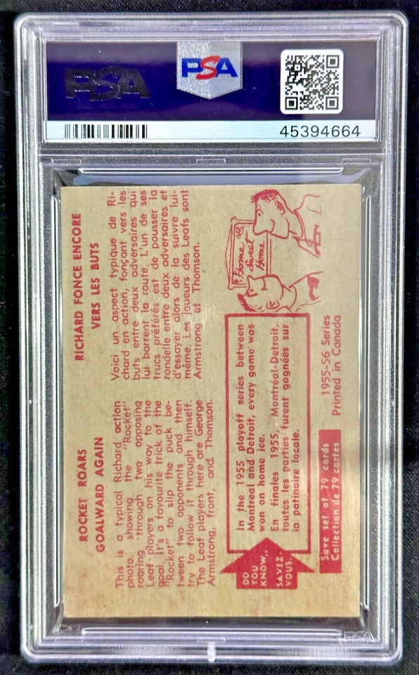 Maurice Richard Rocket Roars 1955-56 Parkhurst #72 Canadien de Montréal ...