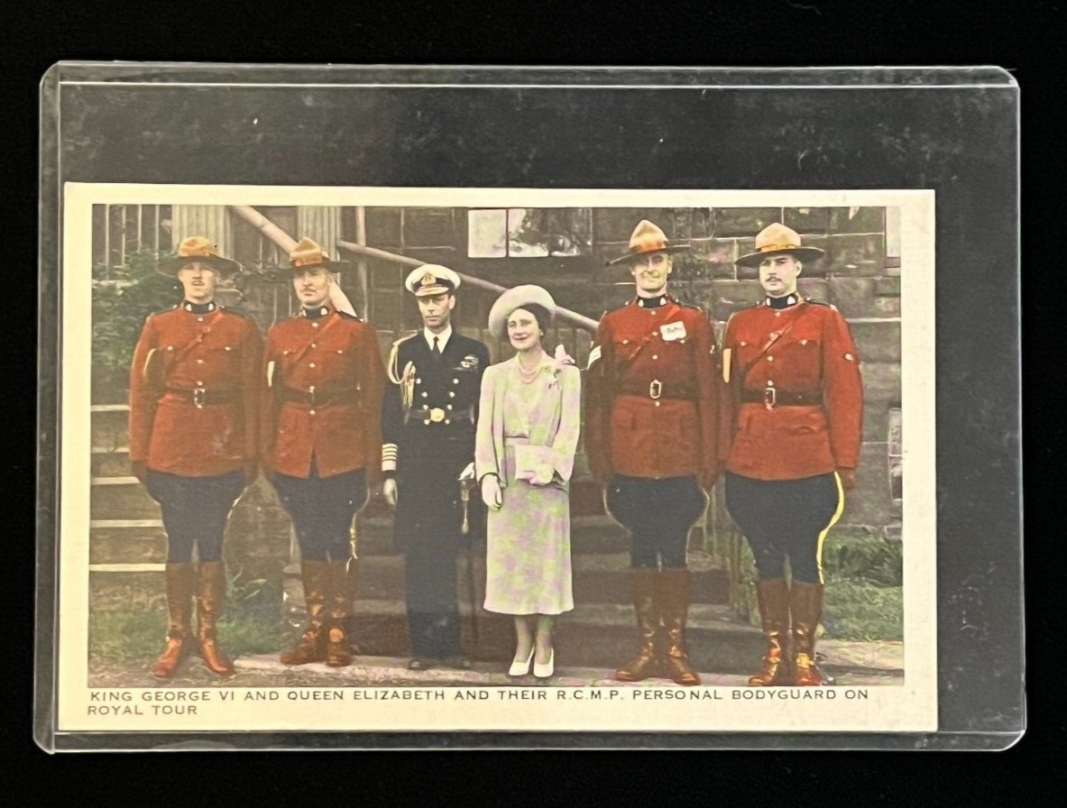 Postcard King George VI & Queen Elizabeth RCMP Bodyguards Royal Tour ...
