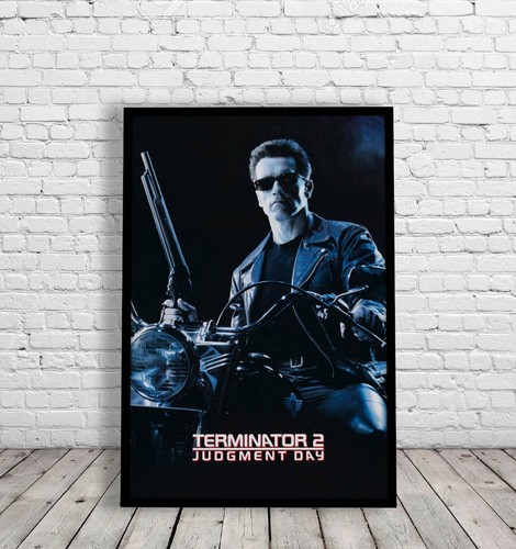 TERMINATOR 2 ARNOLD SCHWARZENEGGER FRAMED MOVIE POSTER PRINT CINEMA ...