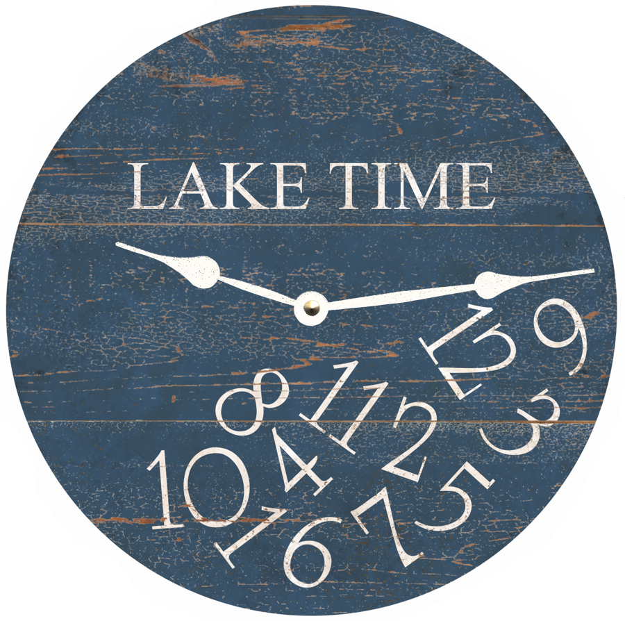 Lake Time Wall Clock-Whatever Clock-Navy Blue Clock | eBay