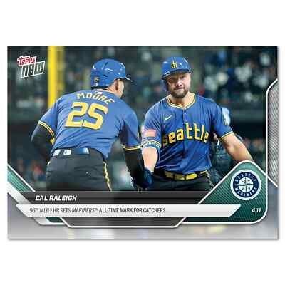 Cal Raleigh Mariners Mark HR By Catchers 2025 MLB Topps NOW Card 59 | eBay