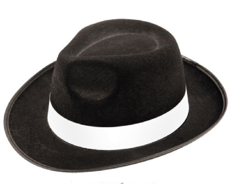 ADULT BLACK AL CAPONE GANGSTER MAFIA TRILBY FEDORA HAT FANCY DRESS ...