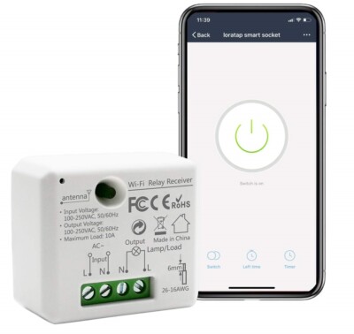 LoraTap Mini Smart Wifi Switch Wireless Remote Timer, Switch, Relay ...