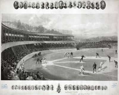 9626.Decoration Poster.Room Wall art.Home decor.1897 Baseball match ...
