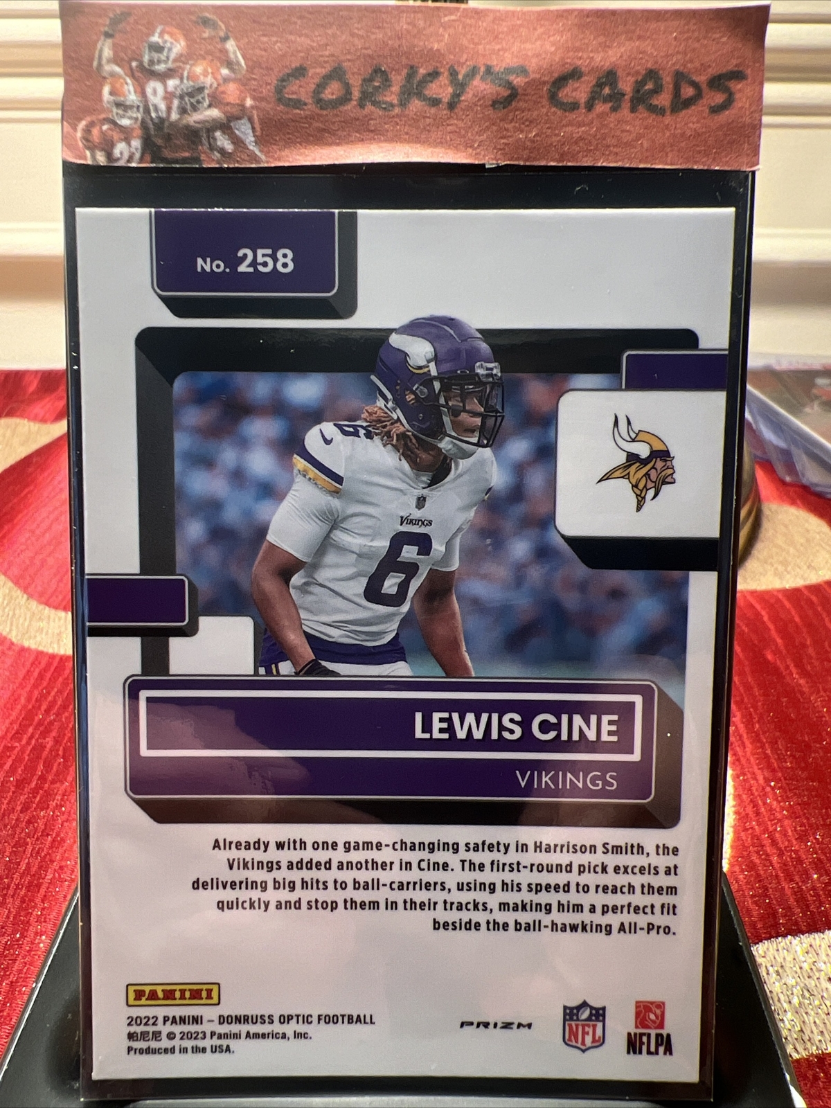 Lewis Cine 2022 Panini Optic PURPLE SHOCK RATED ROOKIE #258-Vikings | eBay