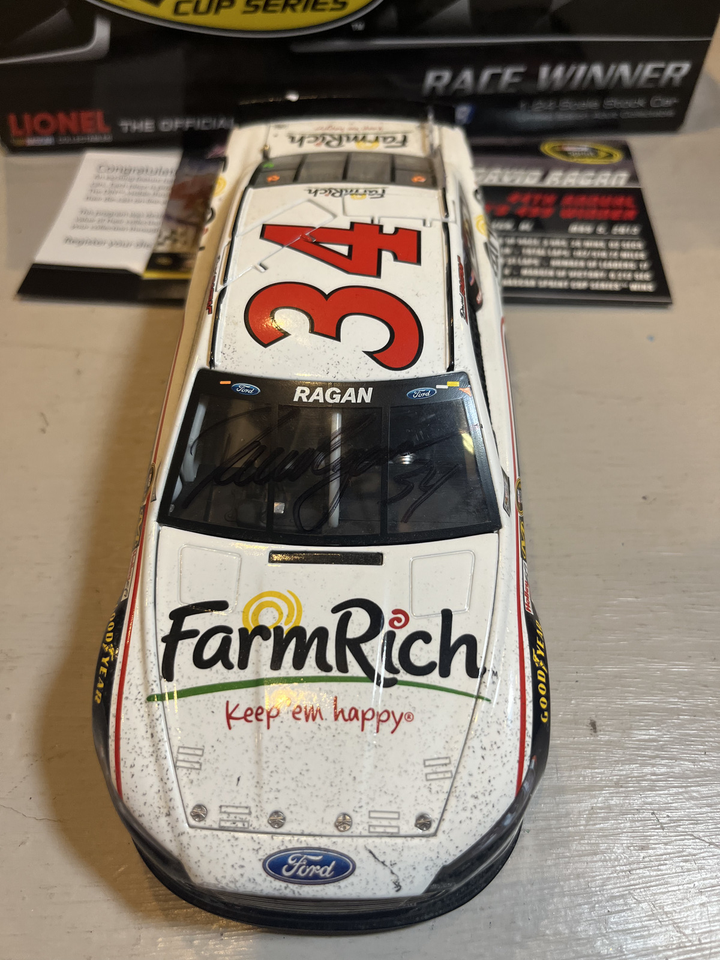 DAVID RAGAN AUTOGRAPHED 2013 FARM RICH TALLADEGA RACE WIN DIECAST AUTO ...