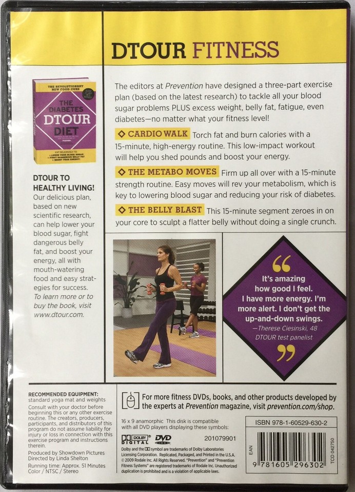 Prevention Fitness Diabetes Dtour Fat Fighting Fitness Workouts DVD | eBay