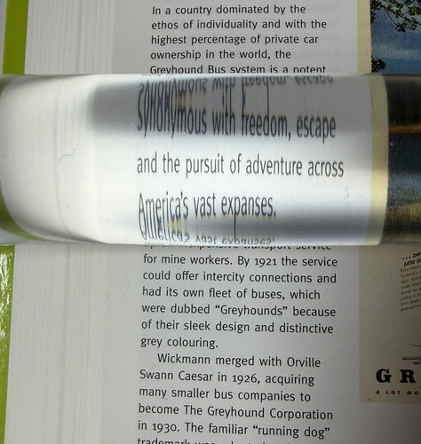 Magnifying Bar 2x Magnification Reading Aid Rolling down page Perspex ...