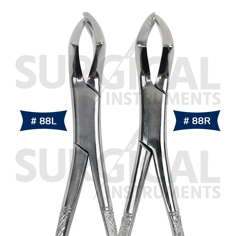 2 Dental Surgery Tooth Extracting Forceps #88L & #88R Stainless German ...
