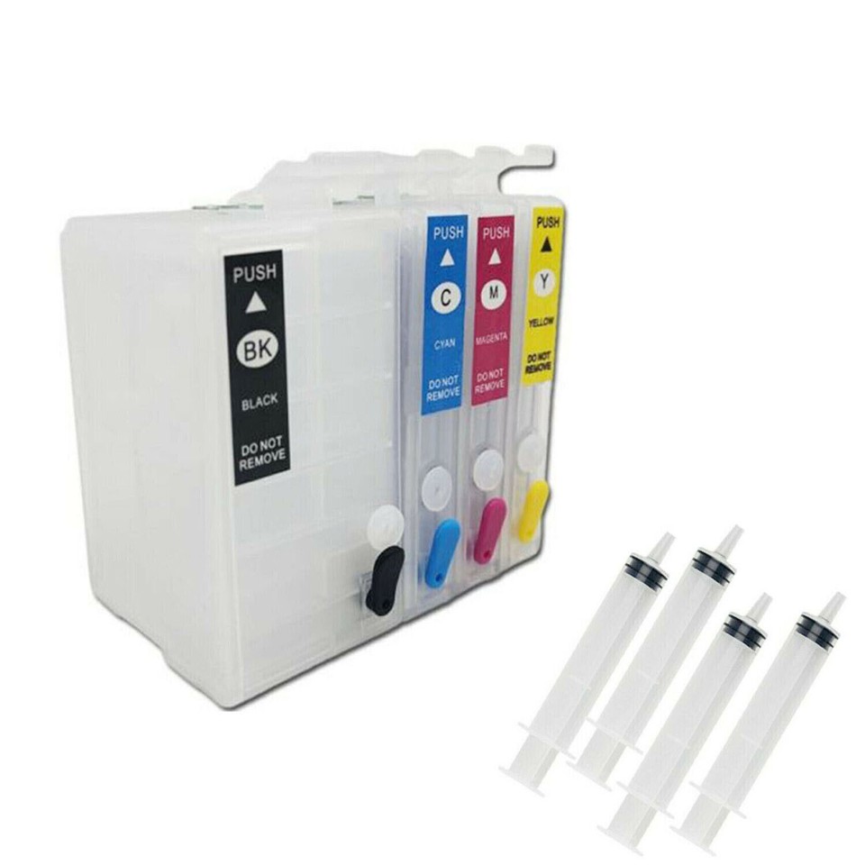 For Epson WorkForce 7210 7720 7610 7710 Printer 4Color Refillable ink ...