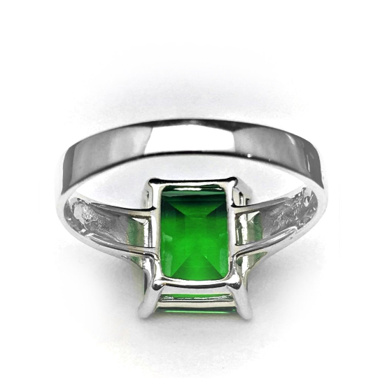 R0737G Mt. St Helens Green Helenite 8x10mm Rectangle 1.62Ct Sterling ...