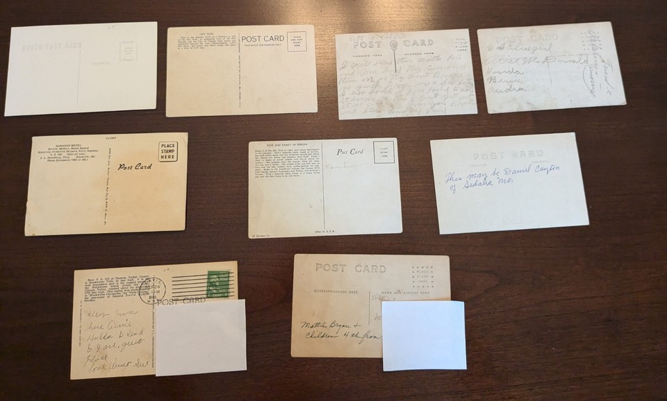 Vintage Lot of 4 RPPC Real Photo Postcards & 5 linen or photo postcards ...