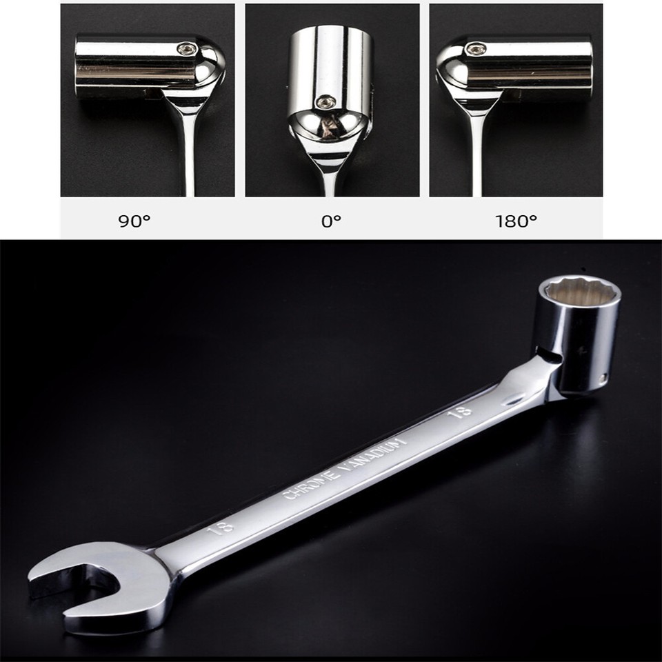 12-Point Flex Head Socket Wrench Metric Open End Spanner Hand Repair ...