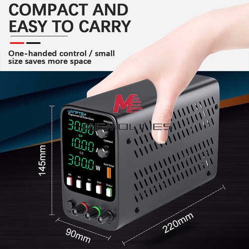 Adjustable DC Power Supply 30V 10A Lab Programmable Voltage Regulator ...