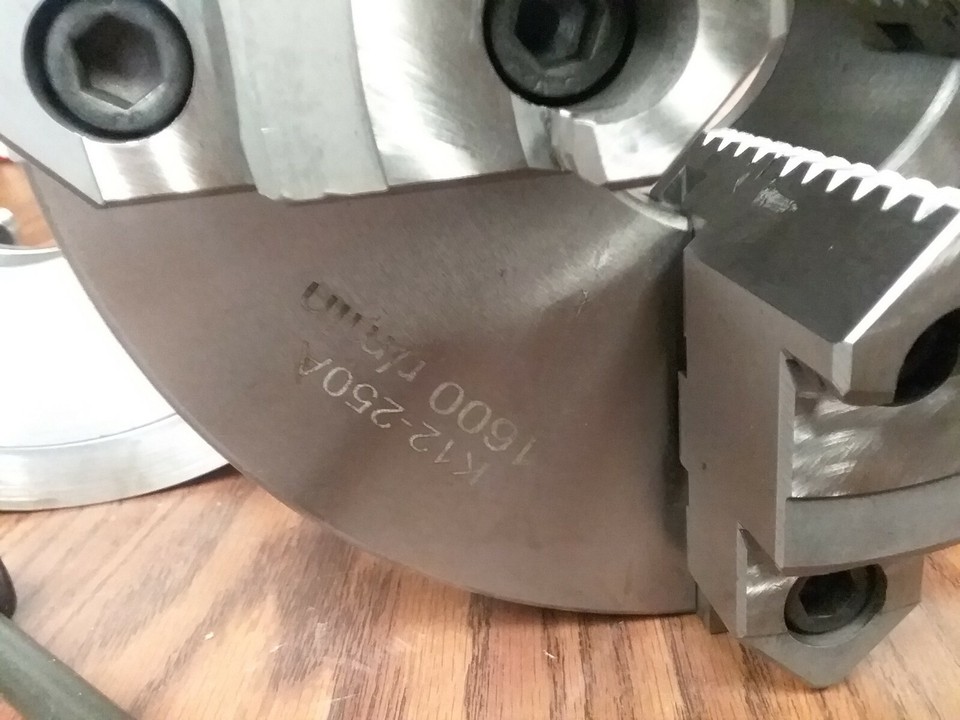 10" 4-JAW SELF-CENTERING CHUCK top & bottom reversible jaws w. D1-6, D6 ...