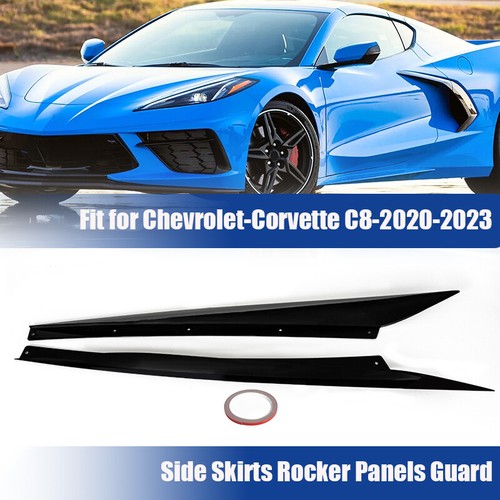 Gloss Black Side Skirts Extension Rocker Panel For Corvette C8 Z51 ...