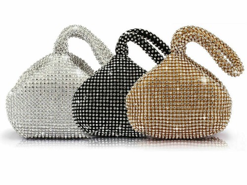 Triangle Full Rhinestones Women's Evening Clutch Bag Party Prom Wedding ...