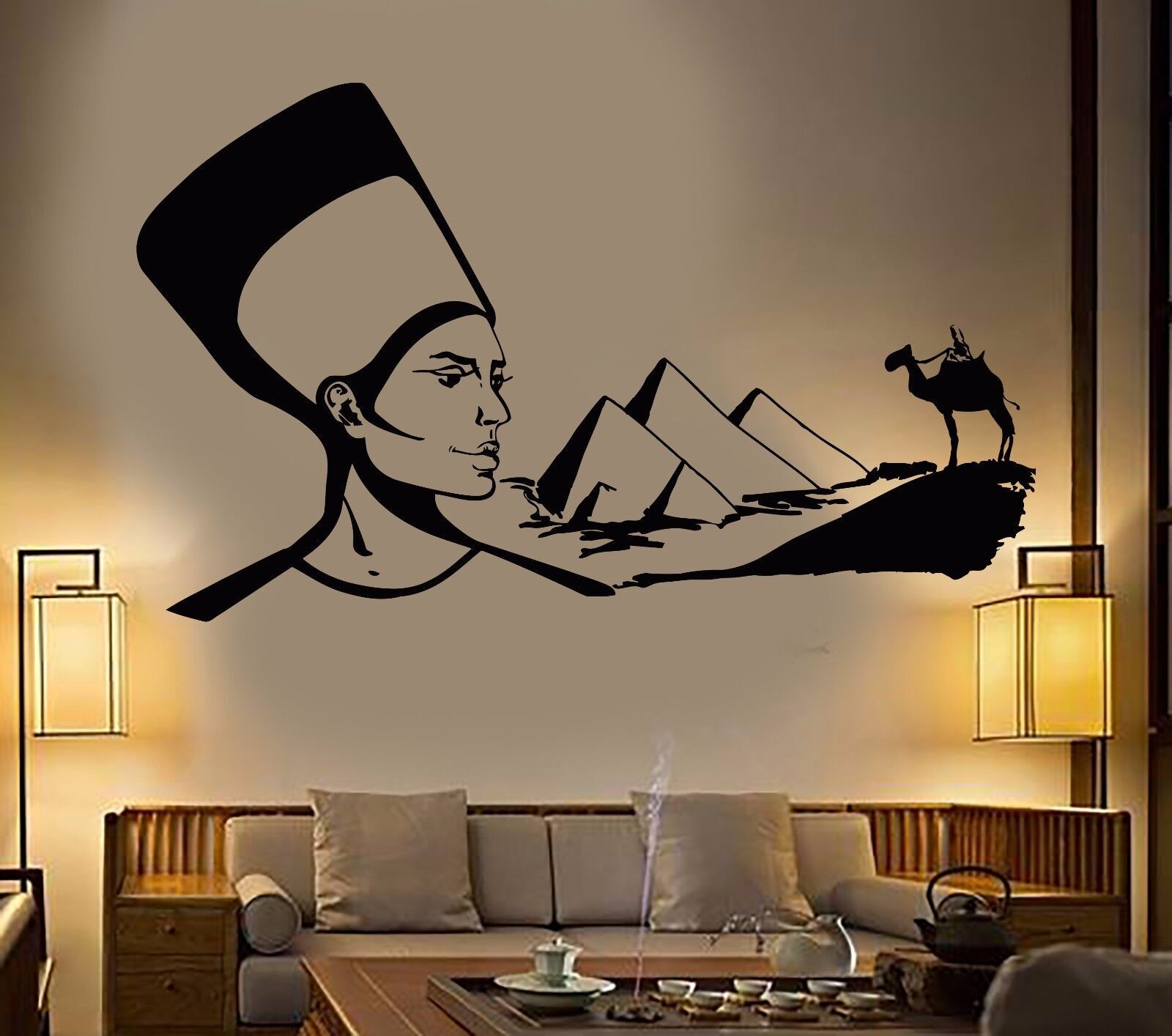 Vinyl Wall Decal Egypt Bedouin Desert Camel Cleopatra Queen Stickers ...