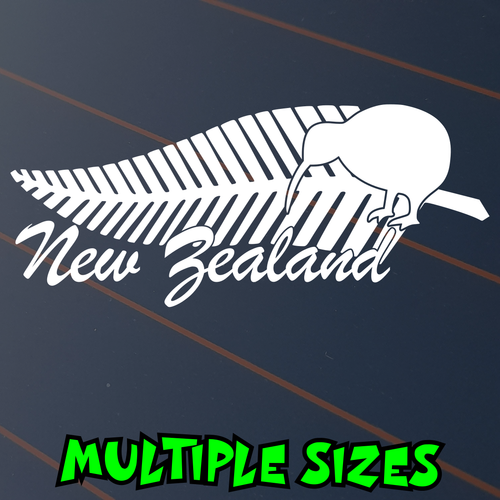 New Zealand Sticker Car Decal Fern NZ Kiwi Bird Maori All Blacks Ute ...