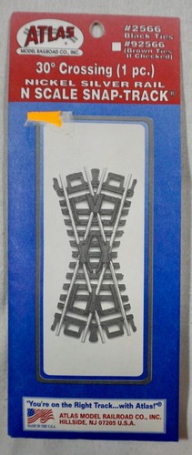 Atlas #2566 N Scale Code 80 30 Degree Crossing Nickel Silver Snap-Track ...
