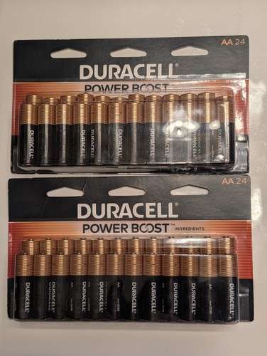 48 Duracell Power Boost AA Batteries - Two 24 Packs - New - March 2036 ...
