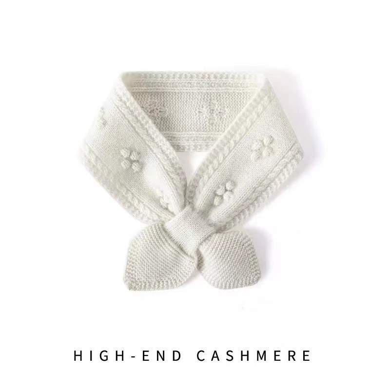 Winter Lady 100% Knit Pure Cashmere Kerchief Short Scarf Decoration ...