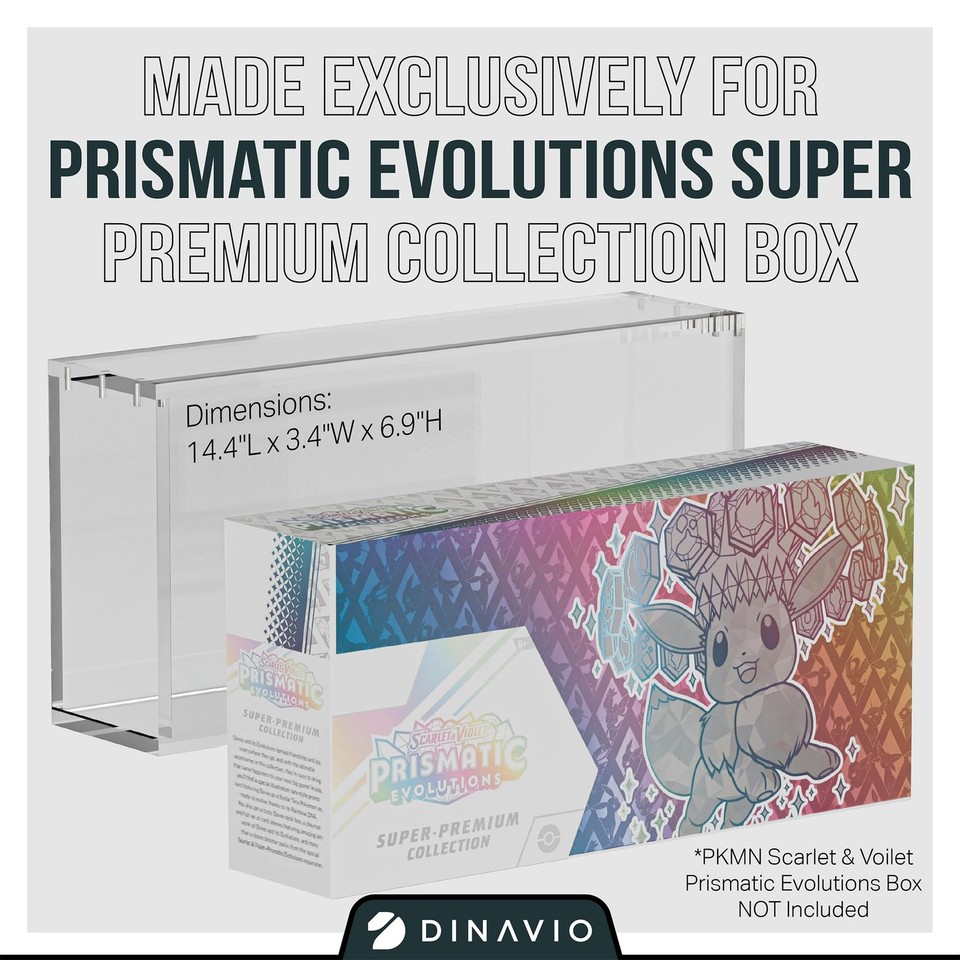 Prismatic Evolutions SPC Box Acrylic Display Case with Magnetic Lid - 8 ...