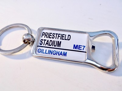 GILLINGHAM STADIUM ROAD BADGE STREET SIGN BOTTLE OPENER KEYRING KEY FOB ...