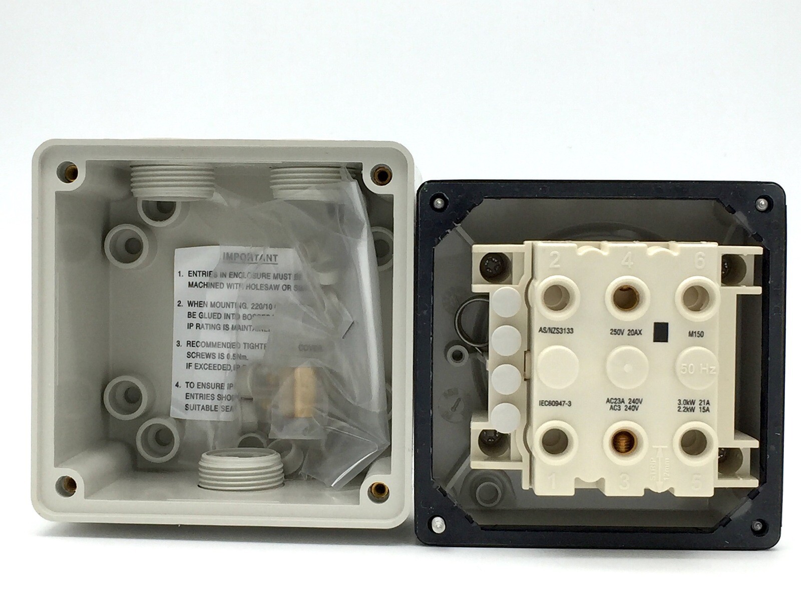 Clipsal 56SW120 Surface Switch 1 Gang 20A 250VAC IP66 50Hz Grey ON ...