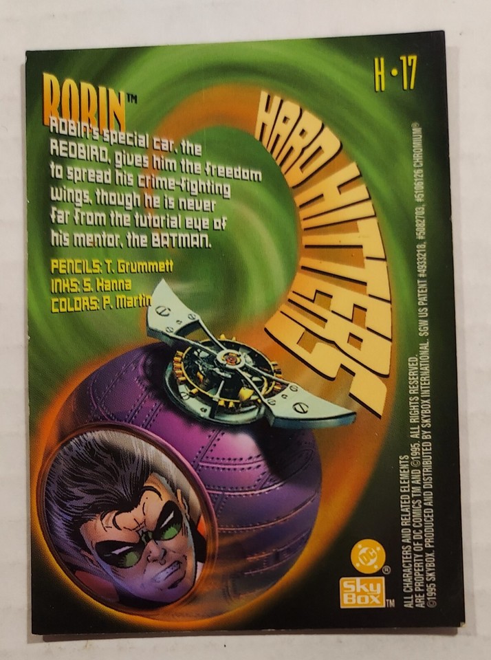DC LEGENDS '95 POWER CHROME 1995 SKYBOX Robin H17 SINGLE HARD HITTERS ...