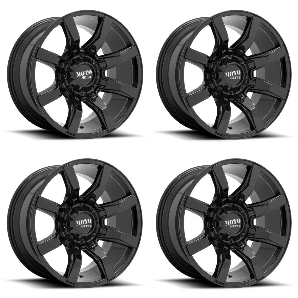 Set 4 Moto Metal MO804 Spider 20x9 8x6.5 Gloss Black Wheels 20" 0mm ...