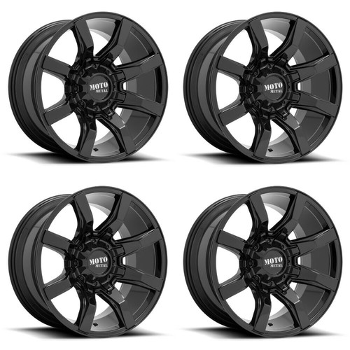 Set 4 Moto Metal MO804 Spider 20x9 8x6.5 Gloss Black Wheels 20" 0mm ...