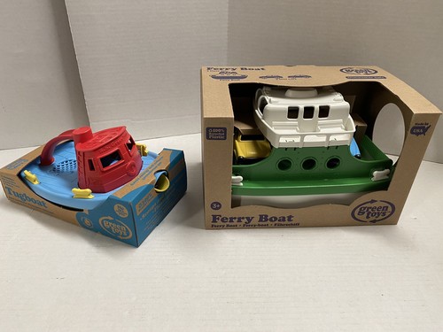 Green Toys Ferry Boat with 2 Cars plus Tugboat Preschool Bathing ...