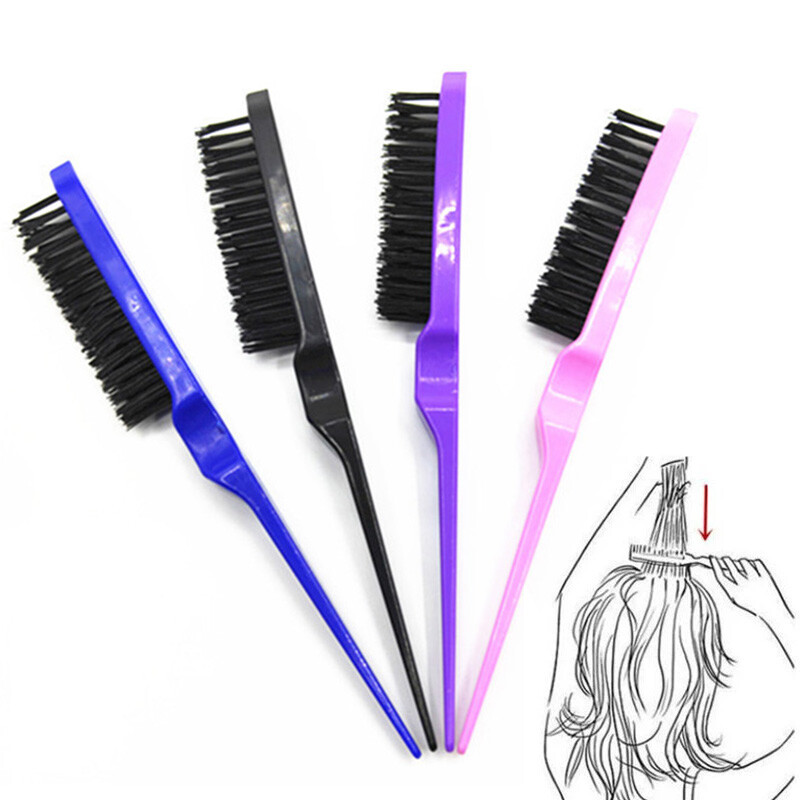 Hair Fluffy Tool Hair Comb Hairdressing Boar Bristle Teasing Back Brush ...