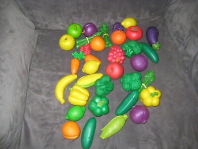 34 RUBBERY FRUIT & VEGETABLES PLAY SET FOR CHILDREN | eBay