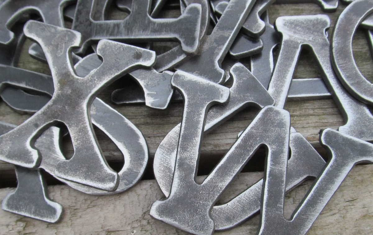 Old Metal Letters Vintage Metal Letter W