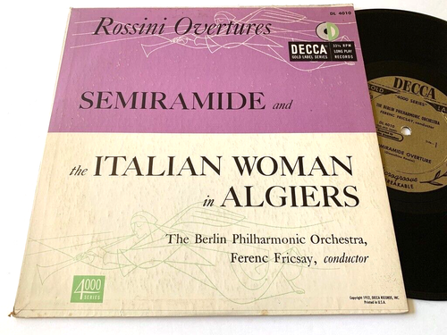 ROSSINI Overtures NM 10" Fricsay Semiramide Italian Woman in Algiers ...