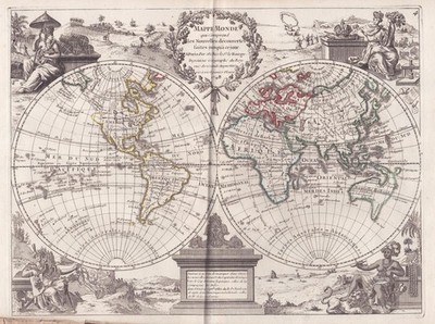 World Map Mappemonde Copper Engraving Le Rouge 1767 | eBay