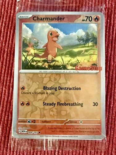 CHARMANDER 004/165 151 GameStop Exclusive Promo Reverse Holo Foil ...