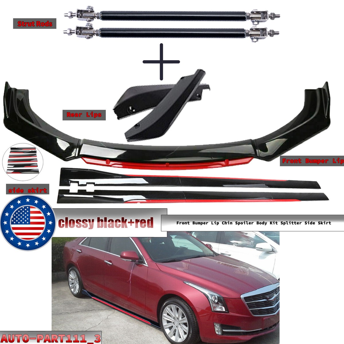 Cadillac ATS Bumper Diffuser Rear Lip Bumper Diffuser Spoiler For ...