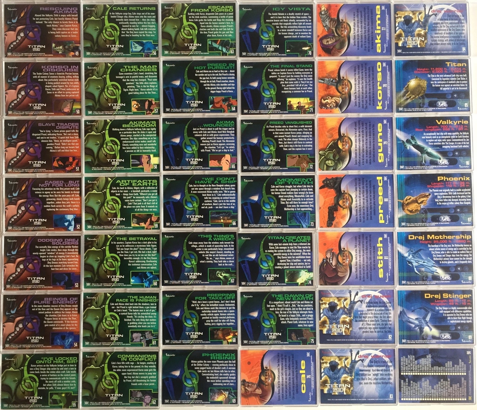 Titan A.E. Base Card Set 90 Cards Inkworks 2000 | eBay