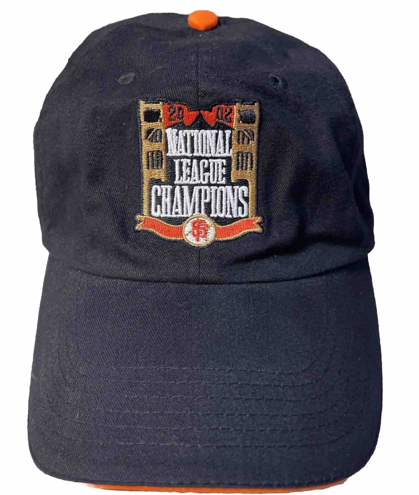 San Francisco Giants 2002 National League Champions Strapback Hat Black ...