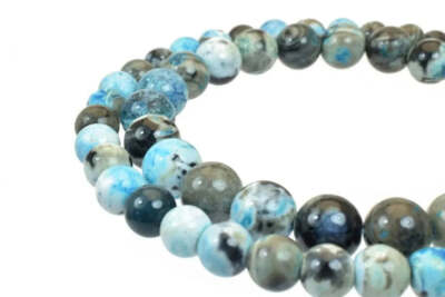 Ocean Blue Crazy Agate 8mm/10mm Gemstone Faceted Round Stone Beads ...