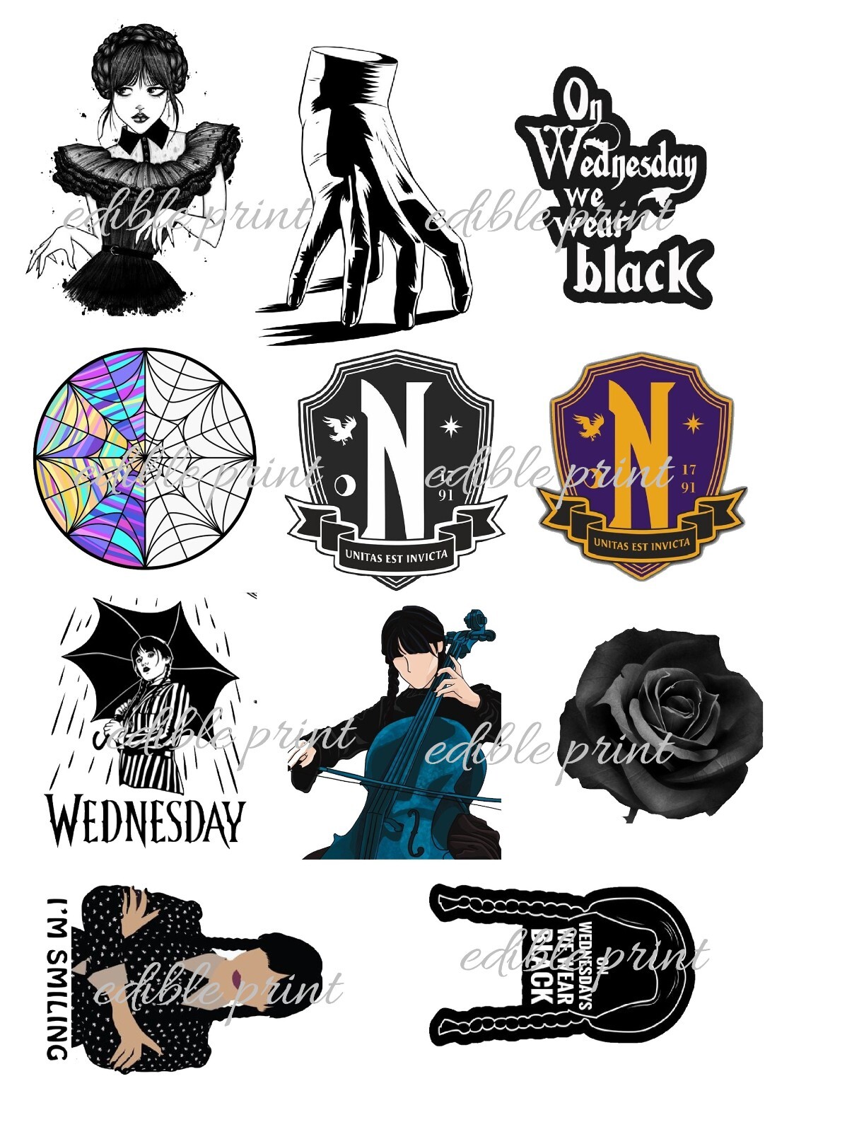 Edible print cake topper Wednesday Addams | eBay UK