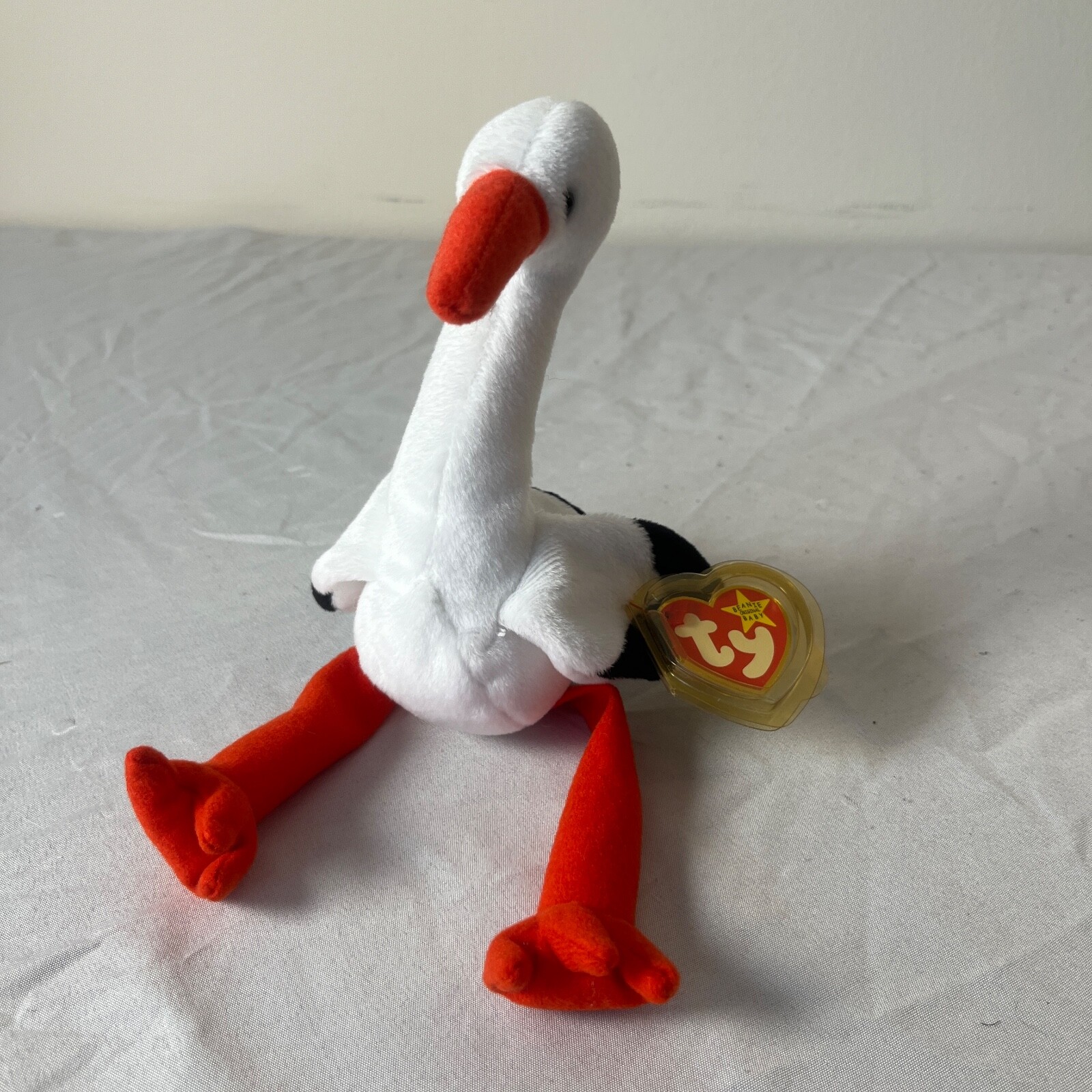 Ty Beanie Baby Stilts the Stork Bird, Tag Error, DOB 6/16/1998, Animal ...