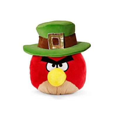 St. Patrick's Day Angry Birds Red Bird Green Hat 5-Inch Plush Toy - New ...
